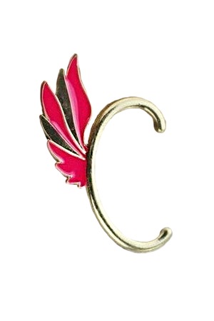 Cercel Tip ear cuff, model elf wings colorati, prindere pe ureche, Rosu ...