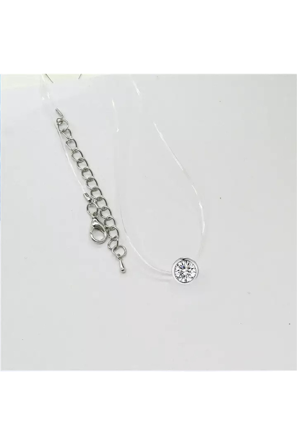 Colier - Chocker Cristal Rutond-adgebass argintiu cu Guta Elastica ...