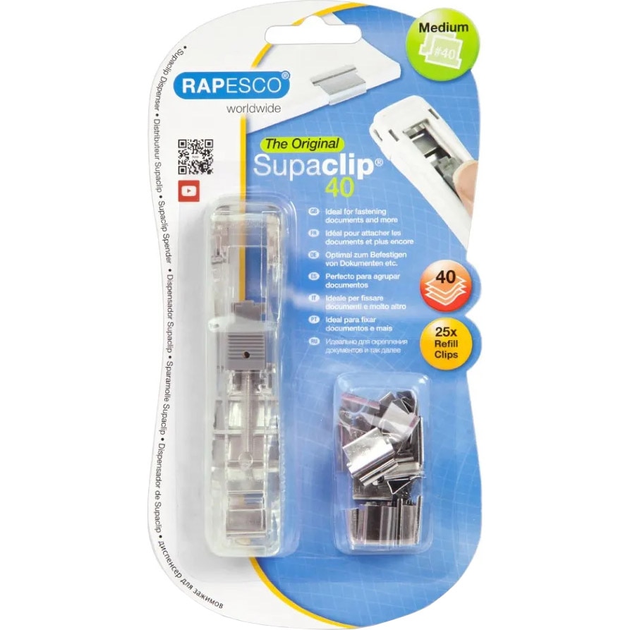 Dispenser Clipsuri Rapesco Supaclip, 40 de Coli Plus 25 Clipsuri ...