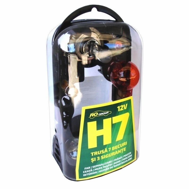 Trusa 7 becuri si 3 sigurante auto Ro Group, H7, 12V - eMAG.ro