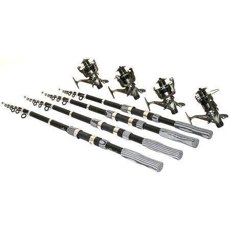 Set 4 Lansete Telescopice WB 3m cu 4 MUlinete 6 Rulmenti Si Baitrunner ...