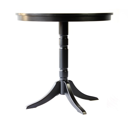 Masa neagra cu blat rotund pentru Bucatarie, diametrul 90 cm, inaltime ...