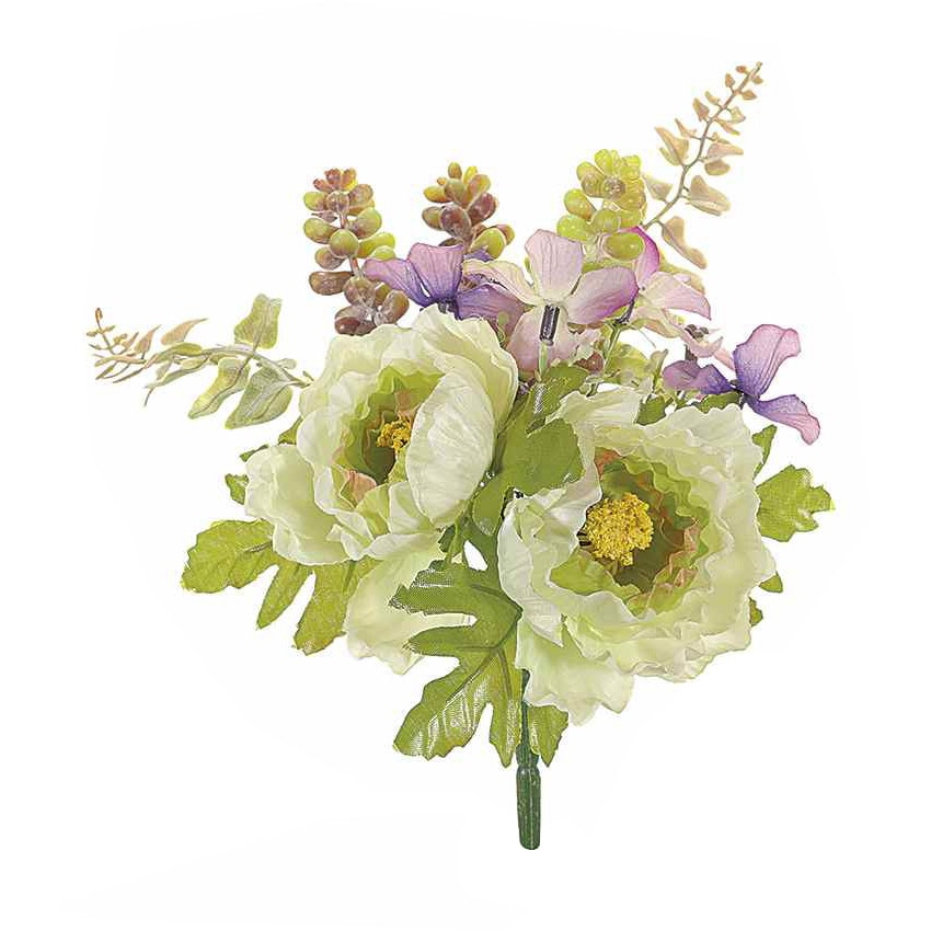 Buchet artificial ranunculus alb 24 cm - eMAG.ro