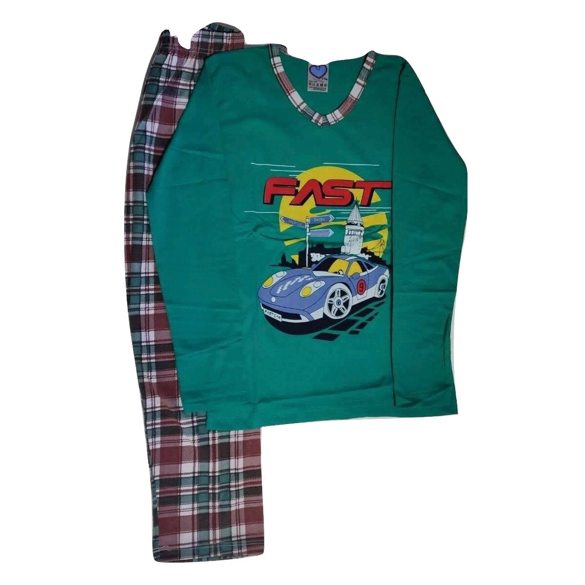 Pijama de baieti, bumbac, multicolor, marimea 128 - eMAG.ro