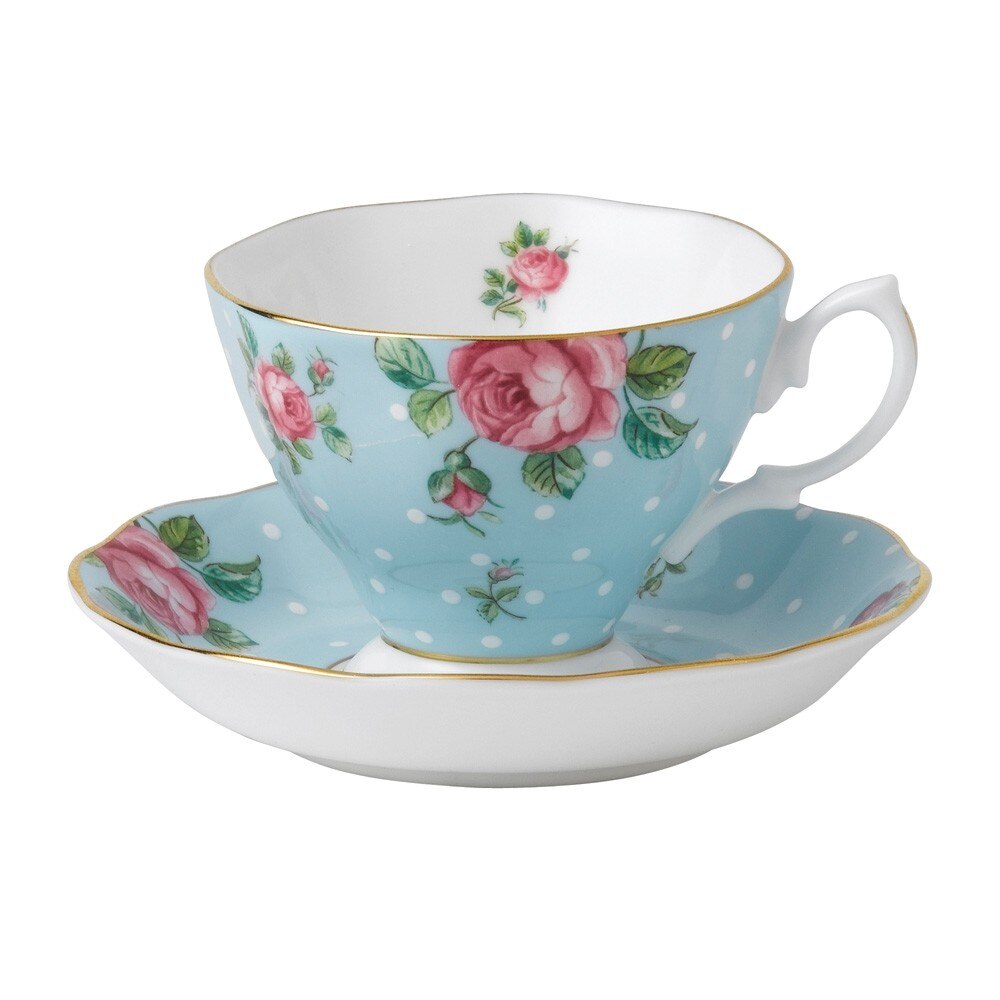 Set 2 cesti cu farfurii ceai/cafea POLKA BLUE Royal Albert - eMAG.ro
