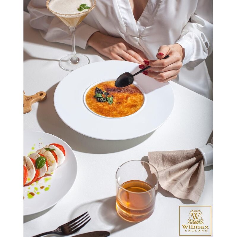 Farfurie adanca rotunda, portelan salata/paste, Wilmax, 28 cm, 280 ml ...