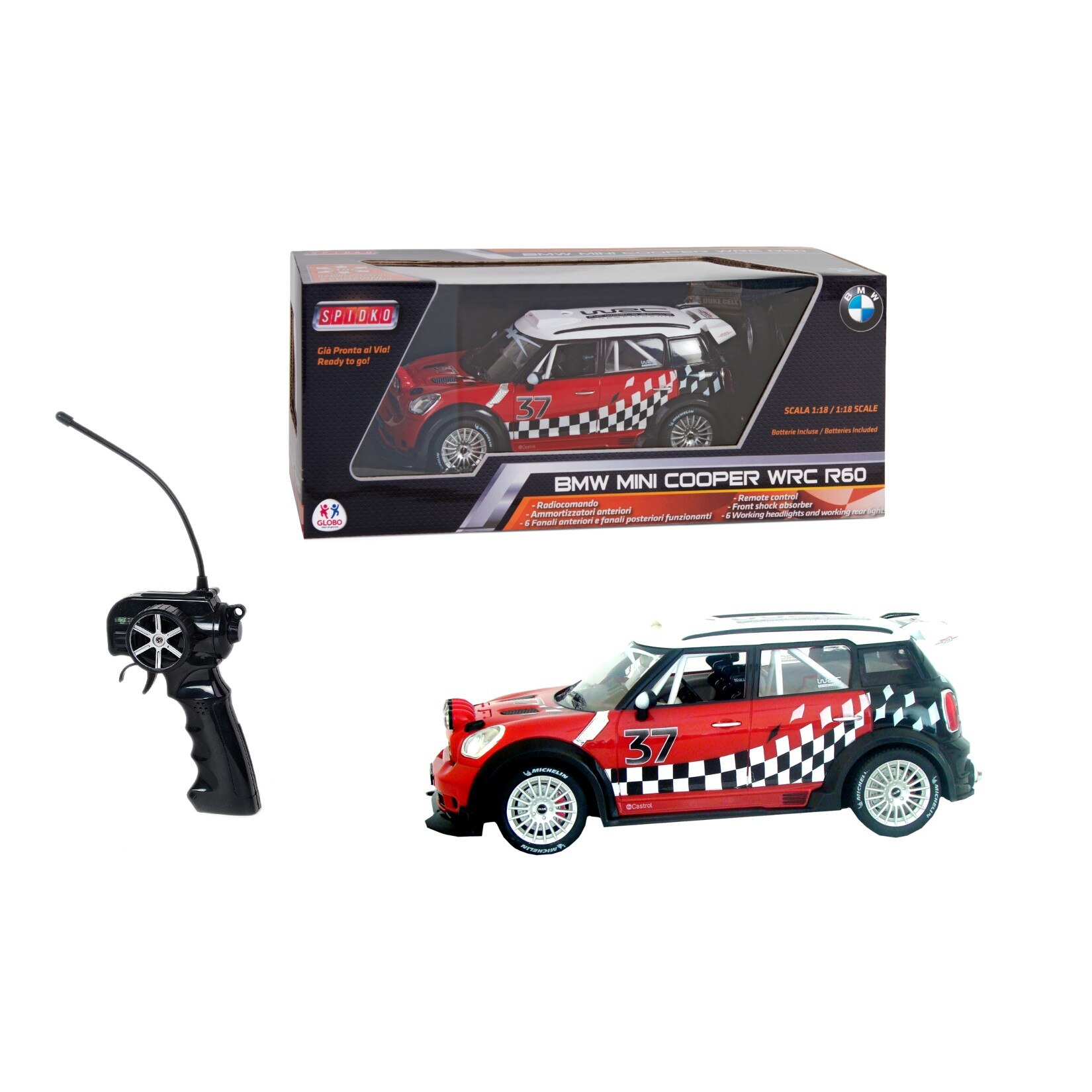 Masina telecomanda Mini Cooper WRC R60 Globo Spidko scara 1:18 cu ...