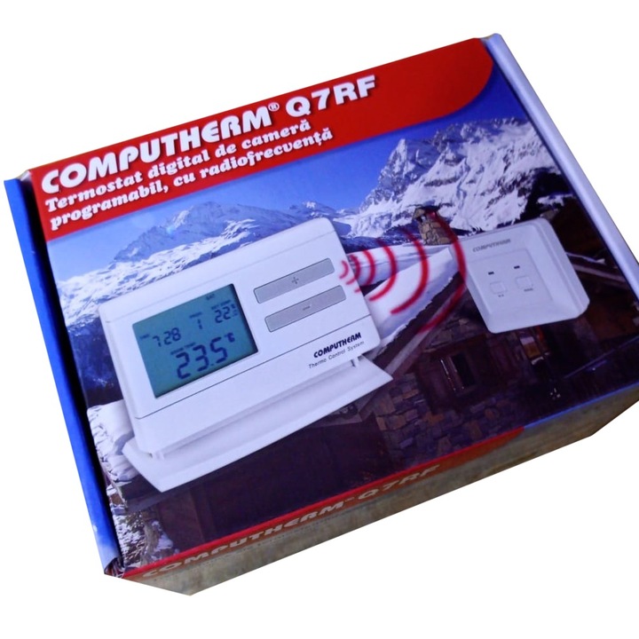 Termostat digital programabil de ambient cu comanda wireless Computherm Q7 RF - eMAG.ro