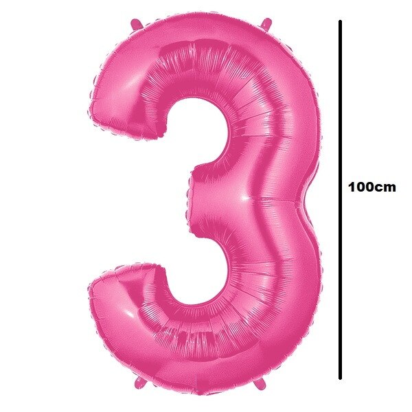 Balon folie cifra 3 roz 100cm - eMAG.ro