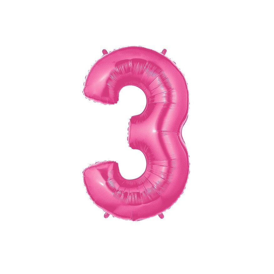 Balon folie cifra 3 roz 100cm - eMAG.ro