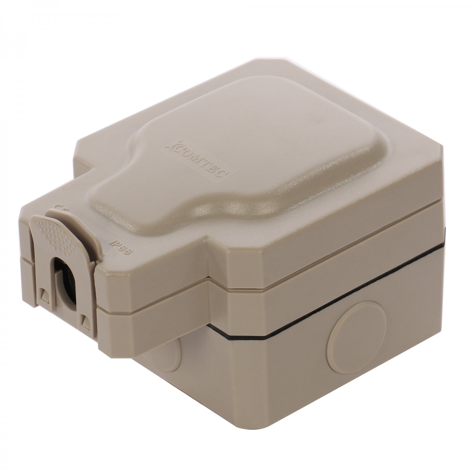 Priza simpla, Comtec, aparenta, cu capac, contact de protectie, IP66 ...