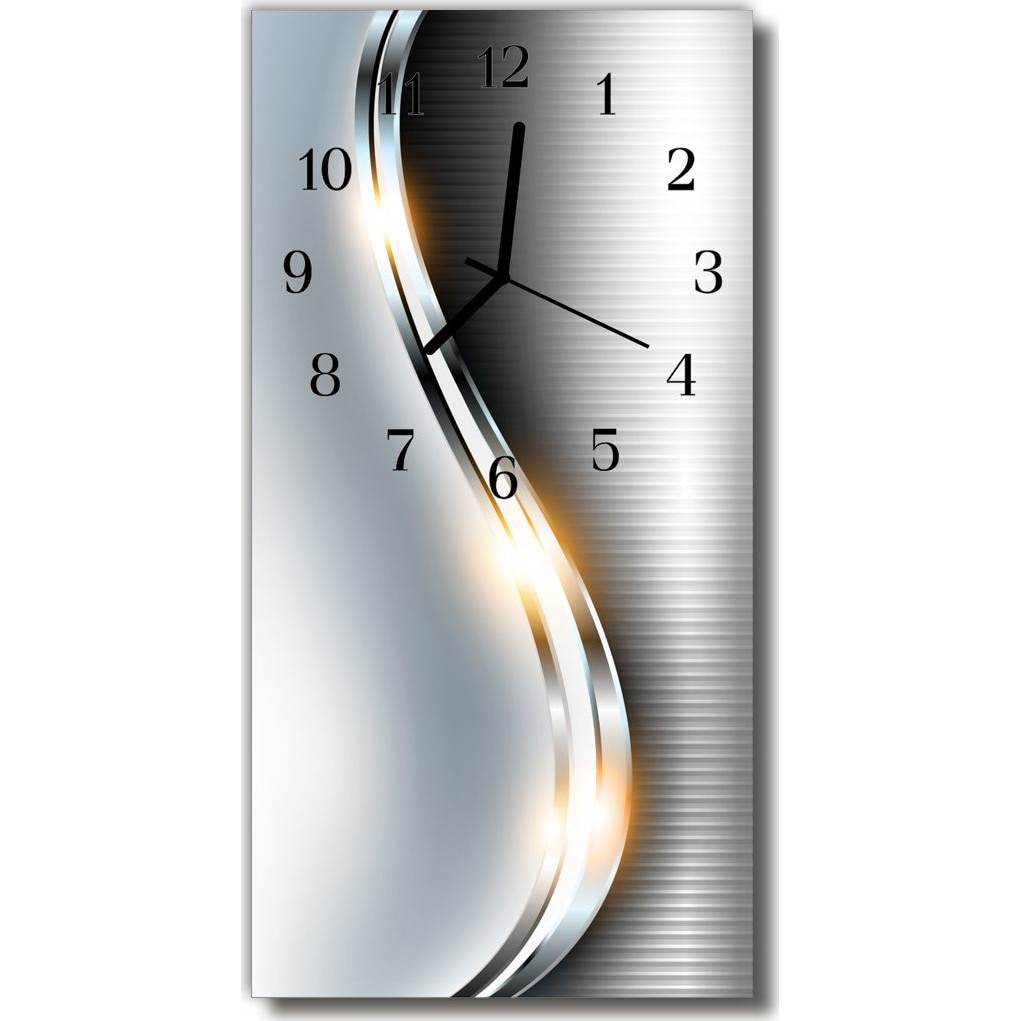 Ceas de perete din sticla Tulup din sticla, Model Modern Metal, 30 cm x ...