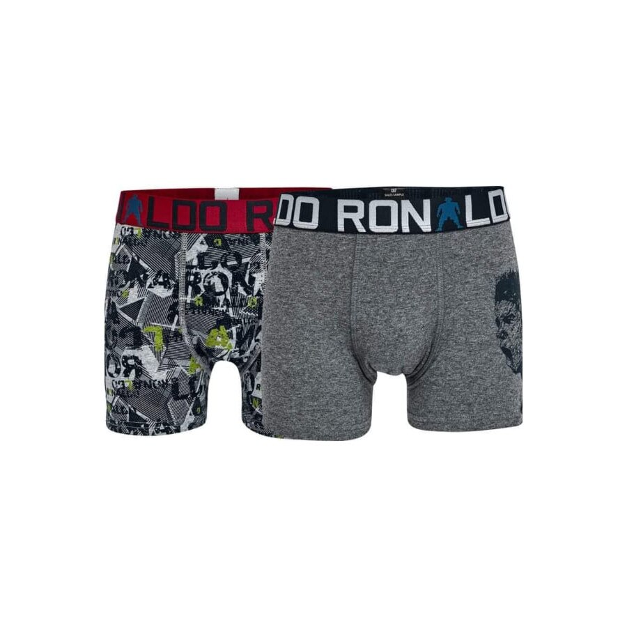 Boxeri baieti, Cristiano Ronaldo, gri, 2 perechi, Marimea 4-6 ani - eMAG.ro