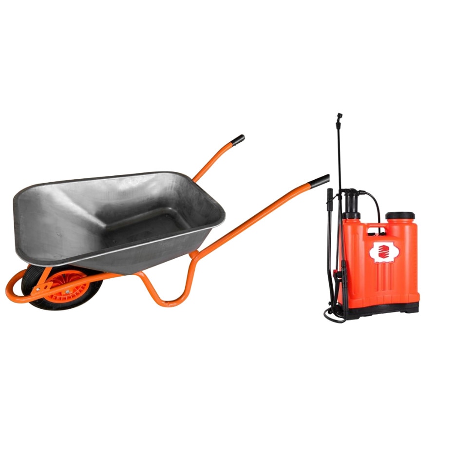 Pachet Sokotools, Roaba LM cu Cuva Zincata, 90L, Orange + Pompa de ...