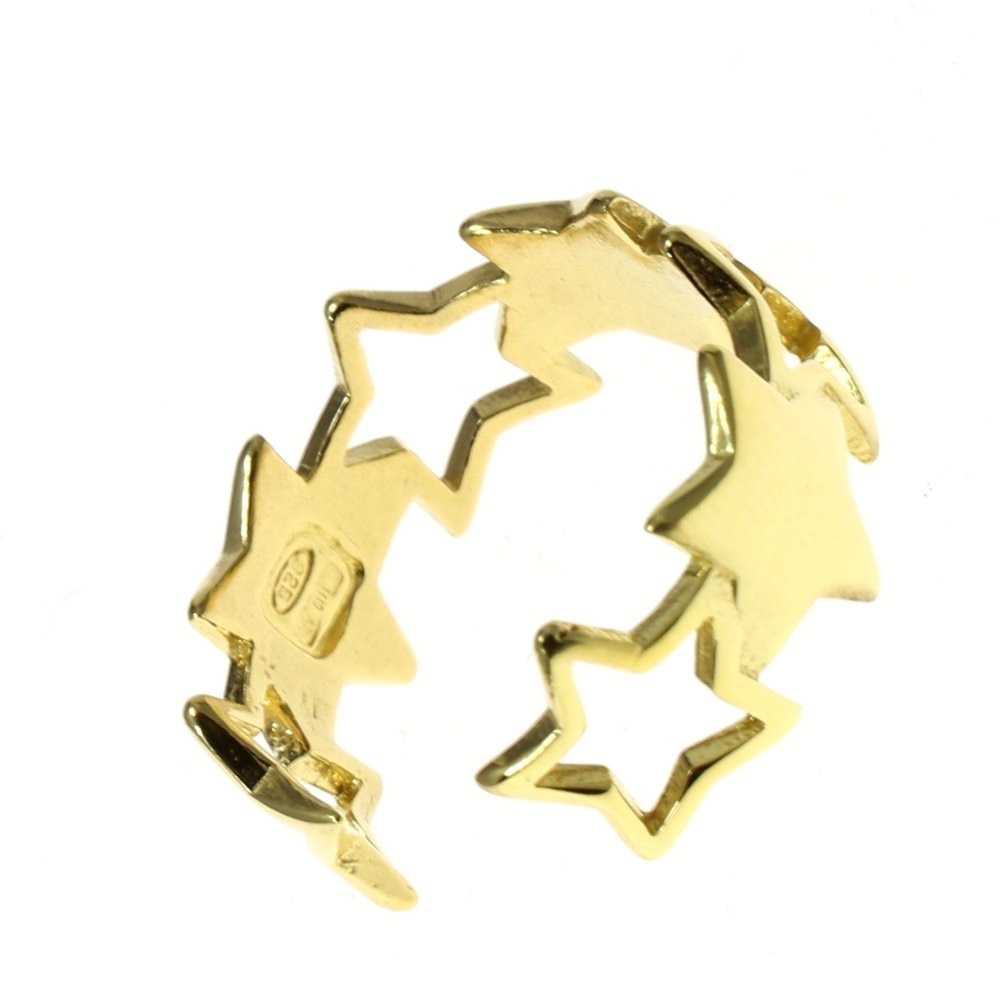 Inel IJOO, din argint 925 placat cu aur 24k - Gold Stars - eMAG.ro