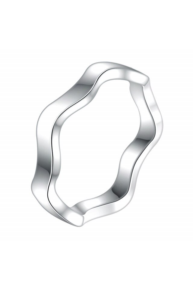 Inel Placat cu argint, veriga simpla in valuri, 17 - eMAG.ro