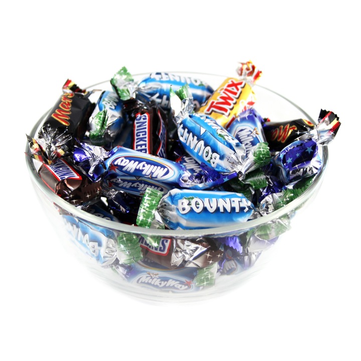 Choco Насипни шоколадови миниатюри Bounty, Mars, Snickers, Twix, 1 кг ...