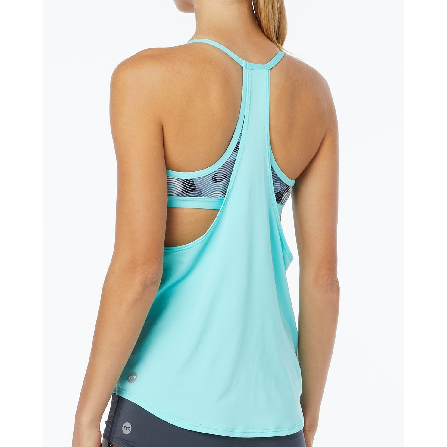 Maieu cu Bustiera Lavare Shea 2in1 Tank TYR - L - 219 - Gri/Menta - eMAG.ro