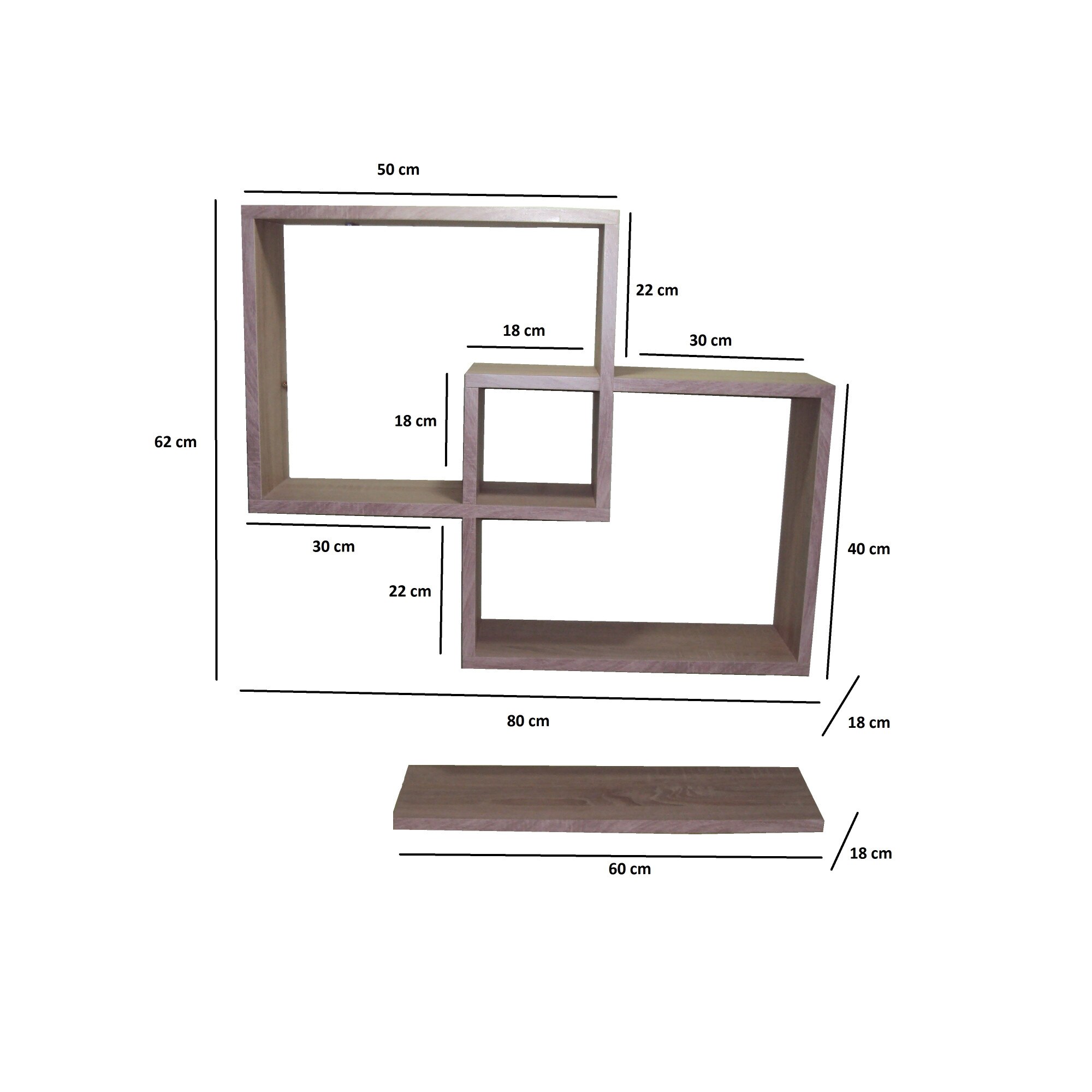 Mobila Set rafturi perete polita raft design 5 piese decor Sonoma Model ...