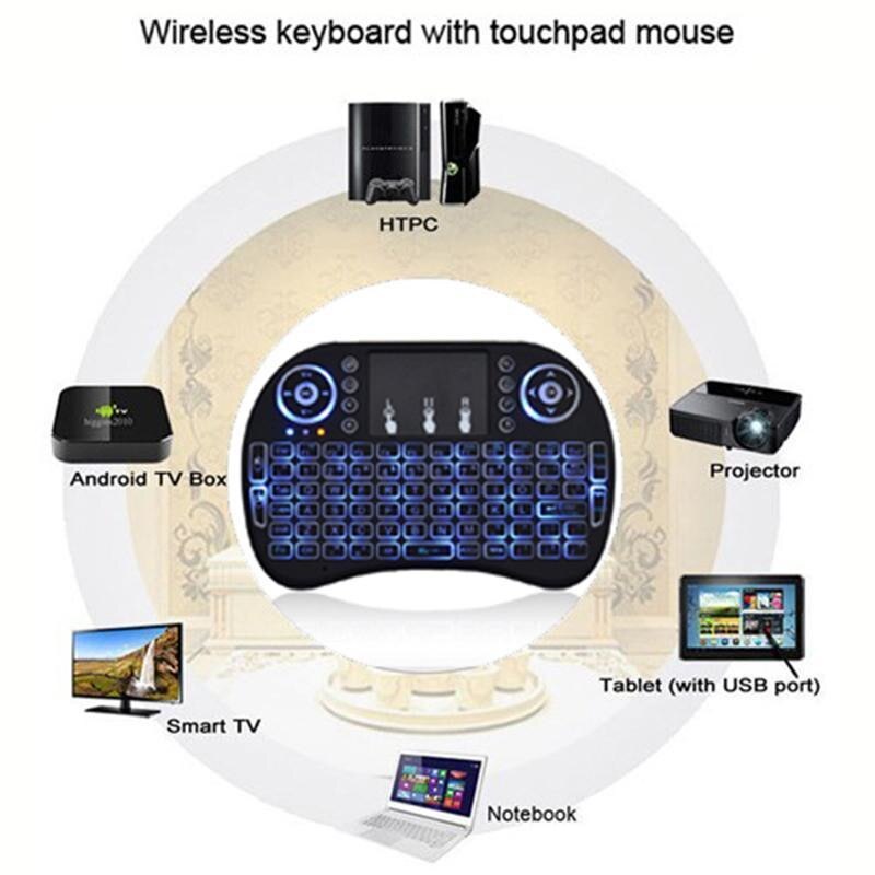 Мини безжична клавиатура със светещи клавиши за Android Smart Box ...