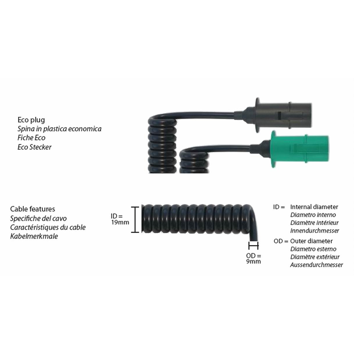 Cablu curent 7pini, Tip S, 3.5m, 24V, 42056.1580 Reflex-Allen Italia ...