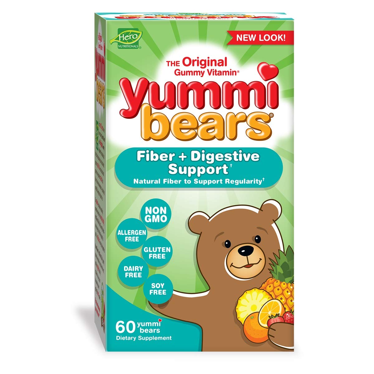Fibre pentru copii Yummi Bears®️, 60 jeleuri - eMAG.ro