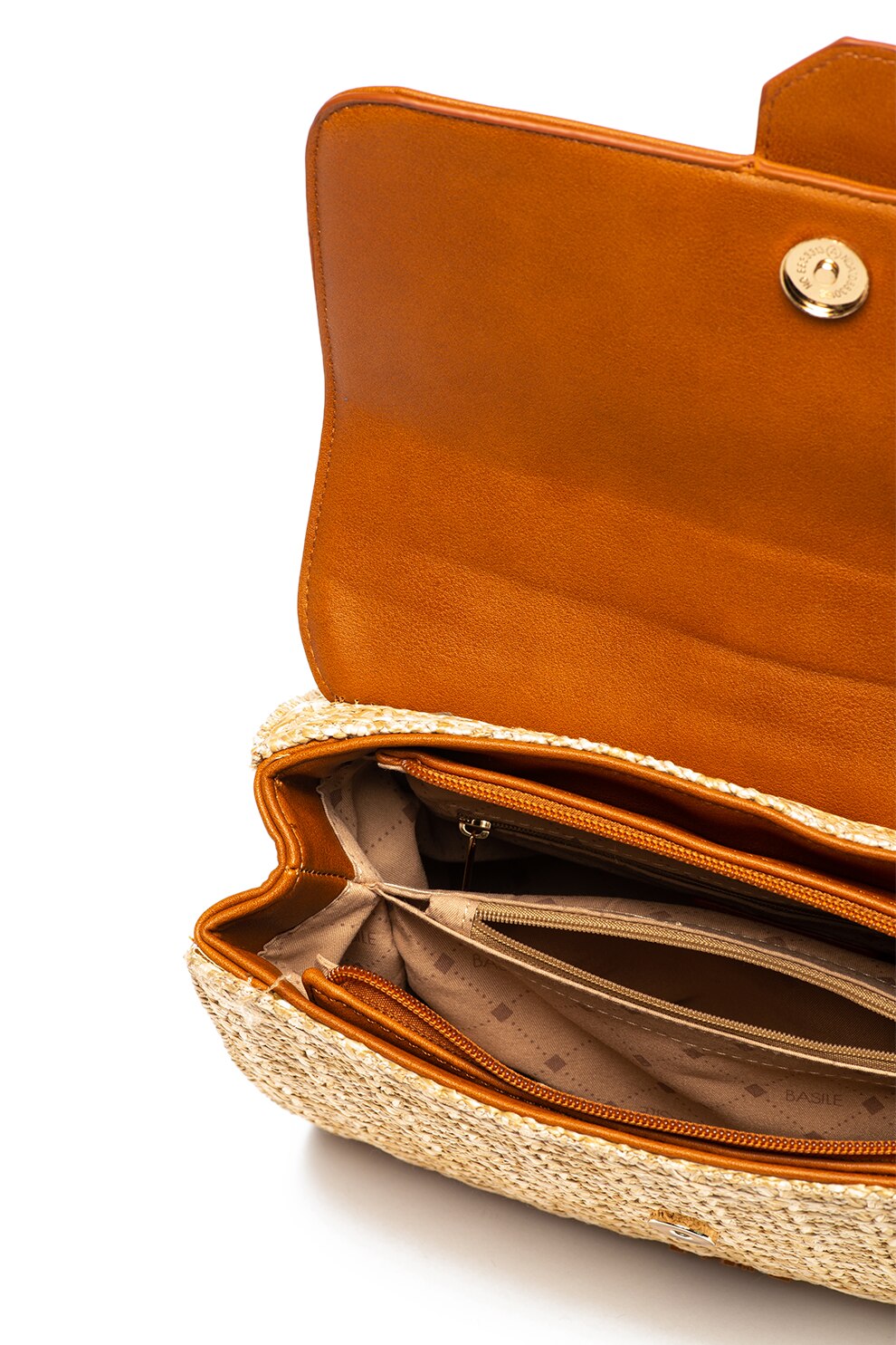 Basile, Geanta cu bareta pentru umar si aspect tesut Narciso, Maro ...