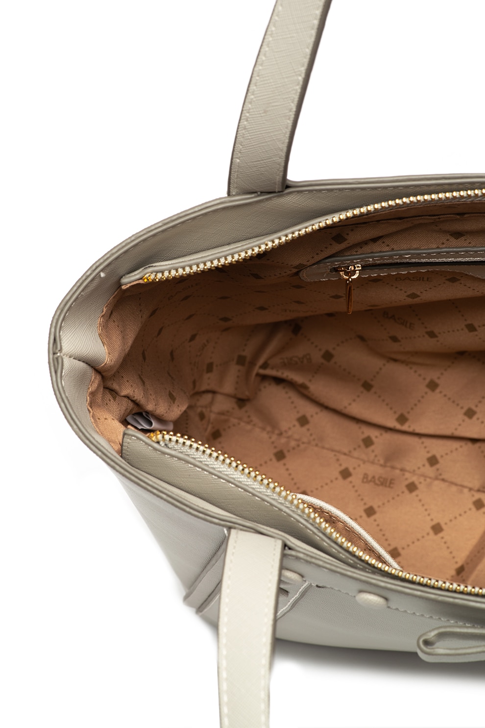 Basile, Чанта Crystal от еко кожа, Светлосив - eMAG.bg