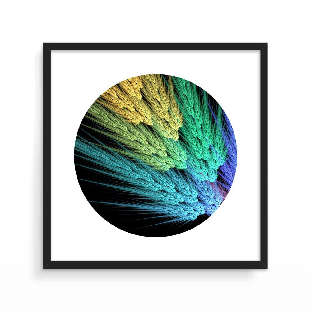 Tablou cu Rama de lemn neagra Spic De Grau Colorat Abstract Arta ...