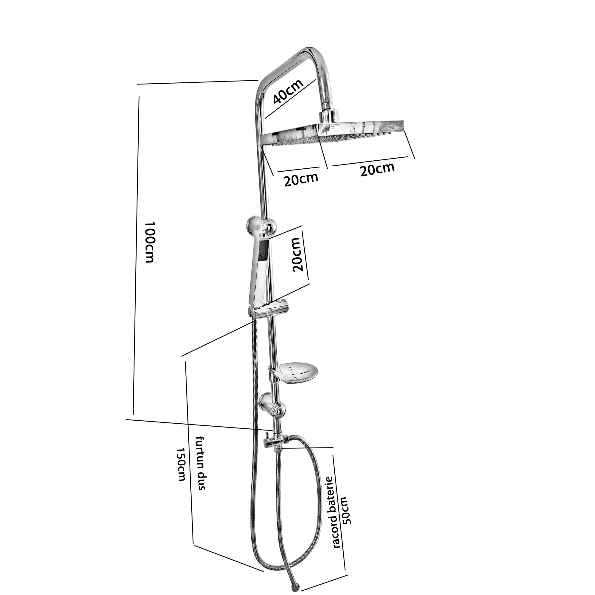 Coloana de dus RB-fix si mobila + savoniera Crom - eMAG.ro