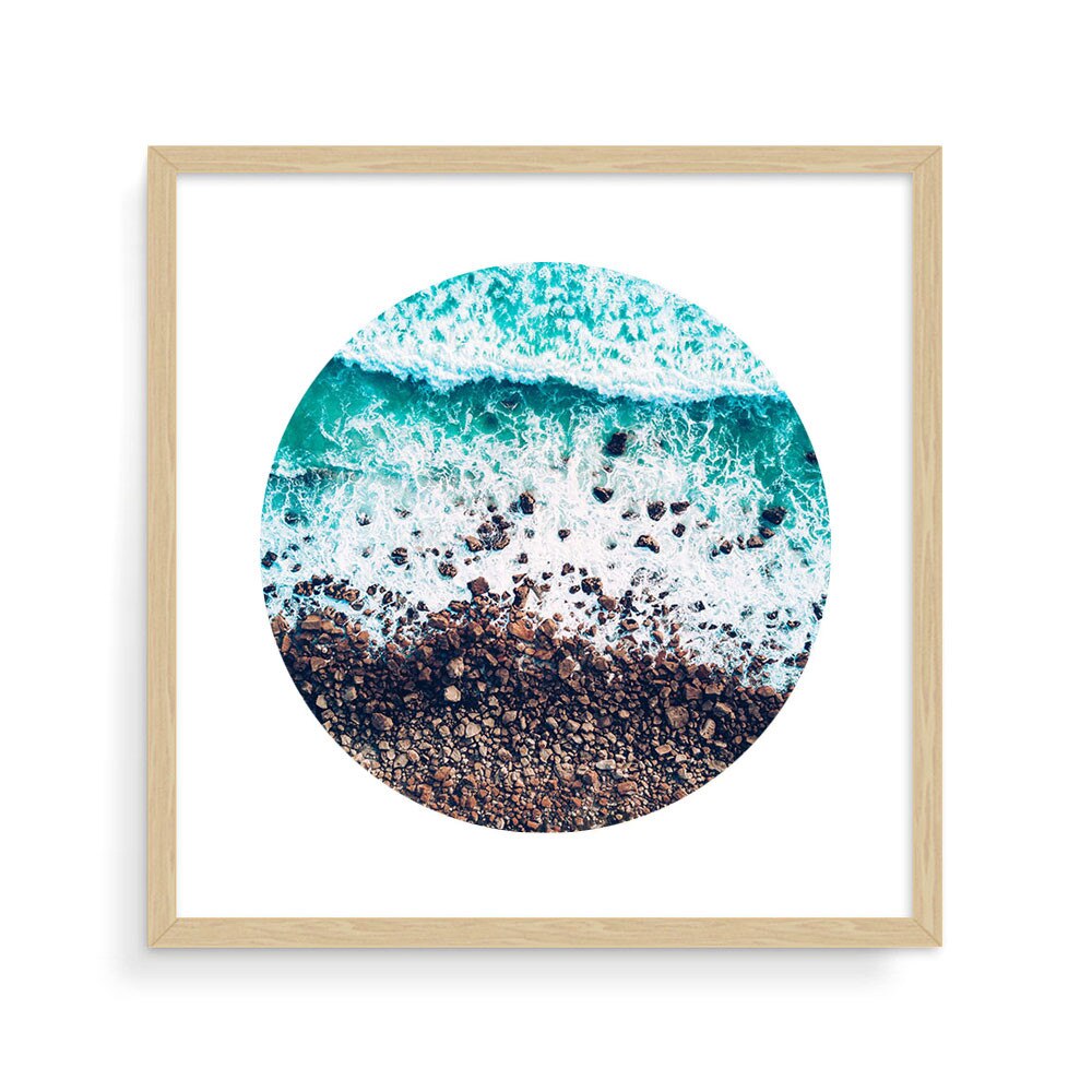 Tablou cu Rama de Lemn Natur Cand pietrele se intalnesc cu marea ...