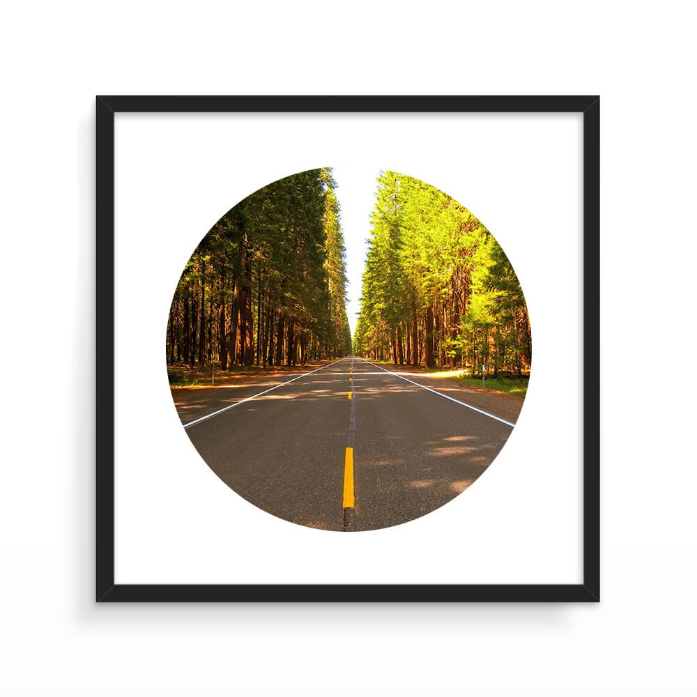Tablou cu Rama de Lemn Neagra Drum prin padure Peisaje Peisaje Arta ...