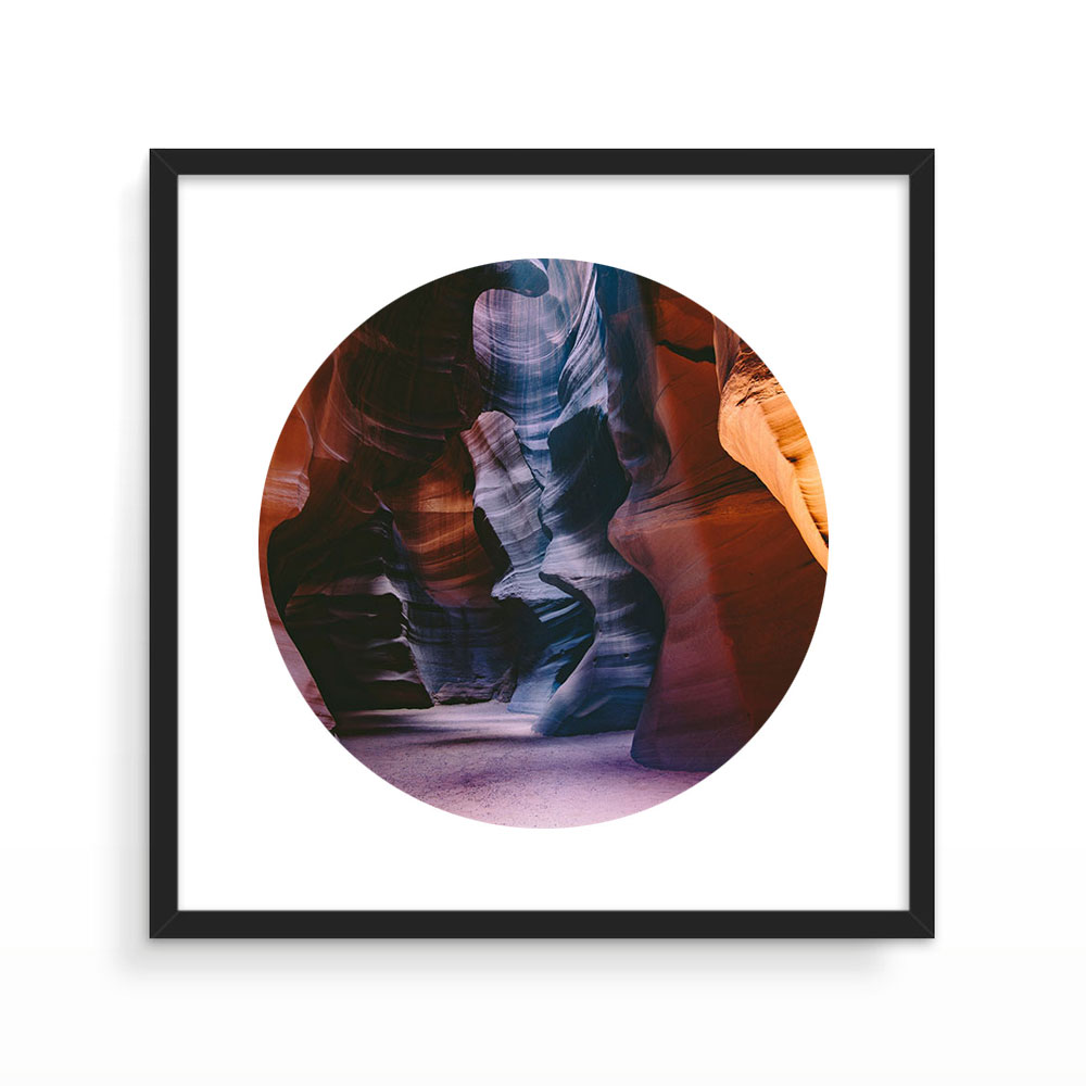 Tablou cu Rama de Lemn Neagra Curcubeu facut din stanca Peisaje Peisaje ...