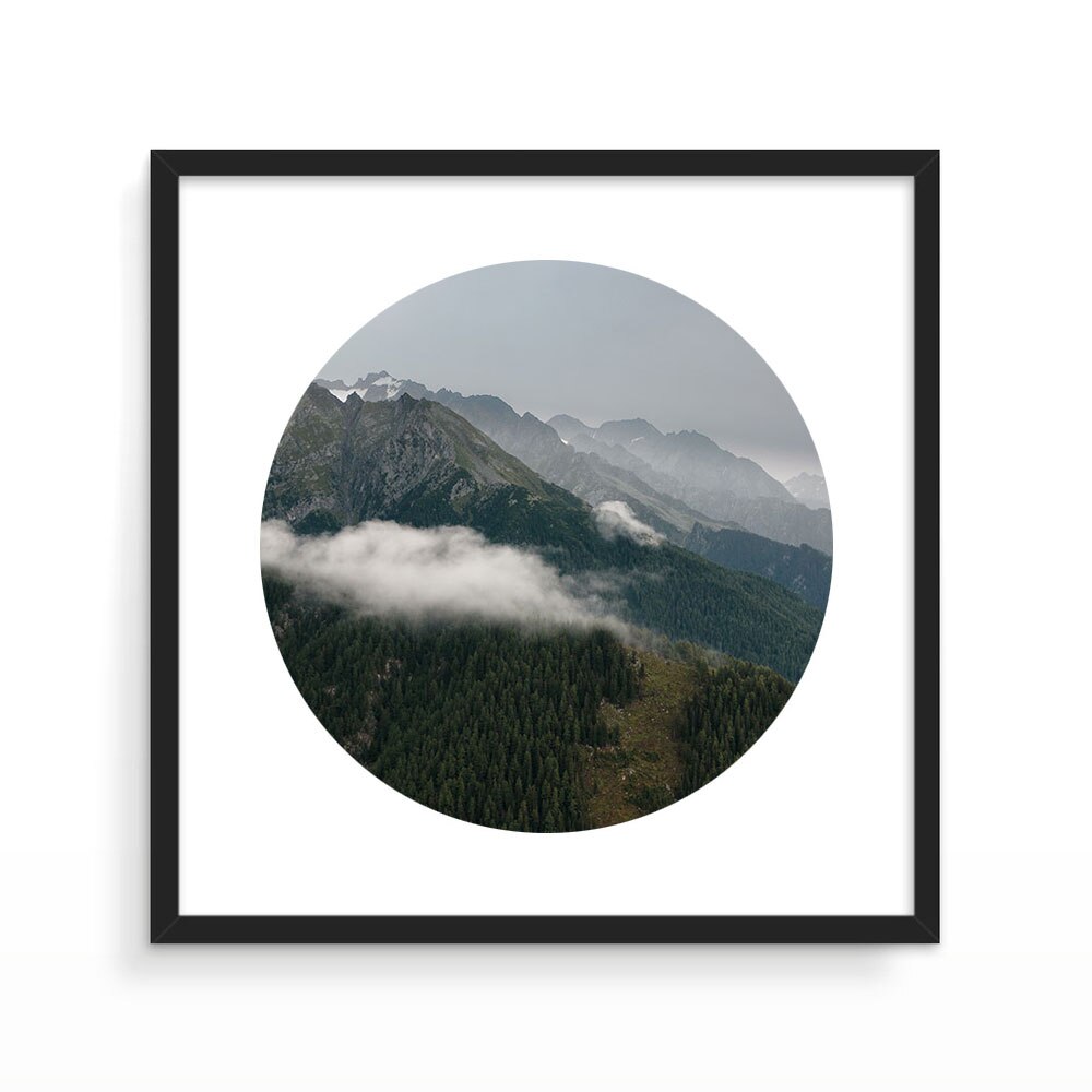 Tablou cu Rama de Lemn Neagra Creste montane vara Peisaje Peisaje Arta ...