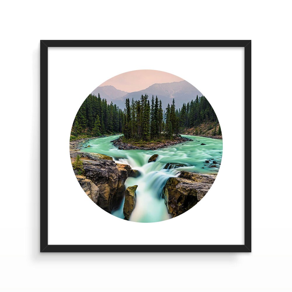 Tablou cu Rama de Lemn Neagra Brazi in mijlocul apei Peisaje Peisaje ...