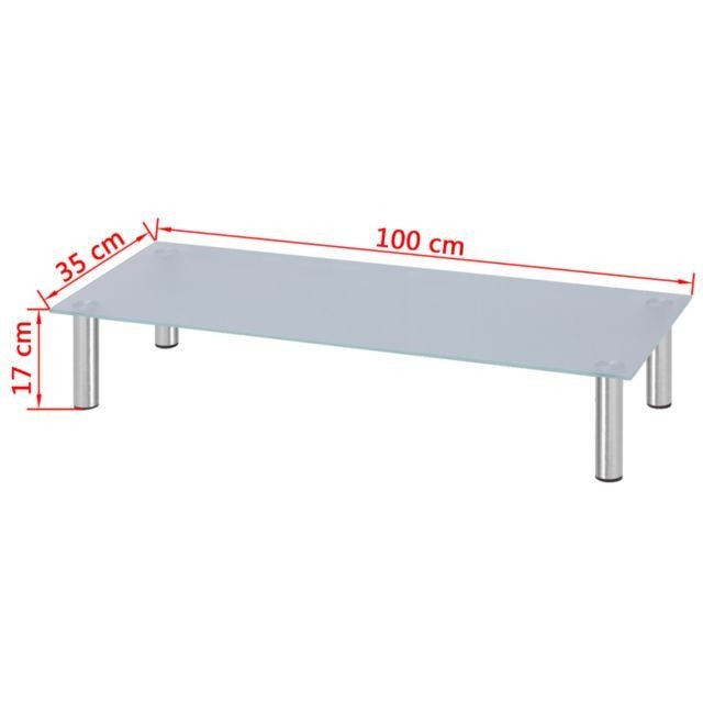 Inaltator monitor/suport TV TOT, din sticla, 100 x 35 x 17 cm, alb ...