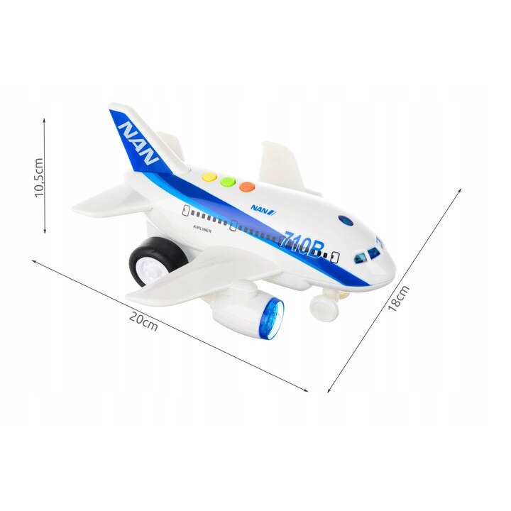 Самолет играчка ZOLA, Звуци и светлини, 1:120 - eMAG.bg