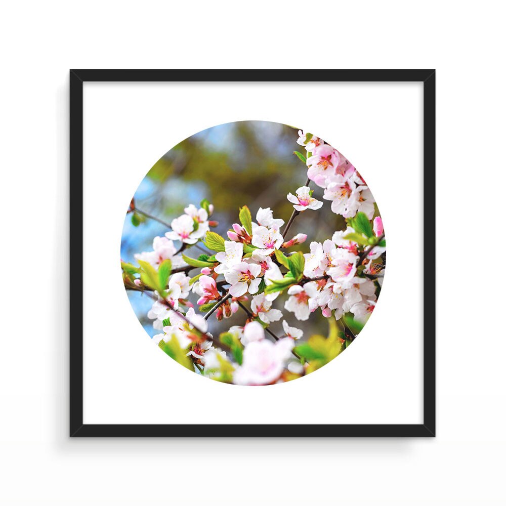 Tablou cu Rama de lemn neagra Copac inverzit Flori Arta Inramata Arts ...