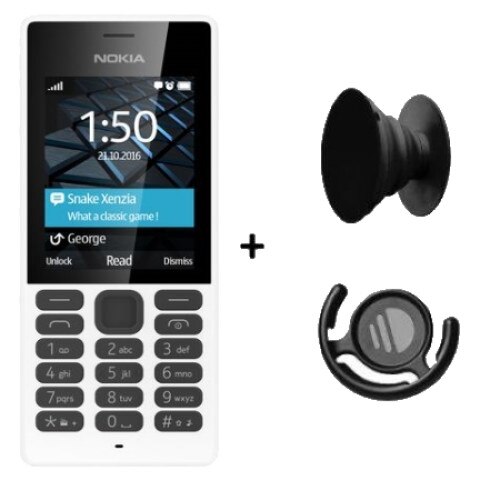 Pachet Promo Telefon mobil Nokia 150, Dual Sim, White+Suport universal ...
