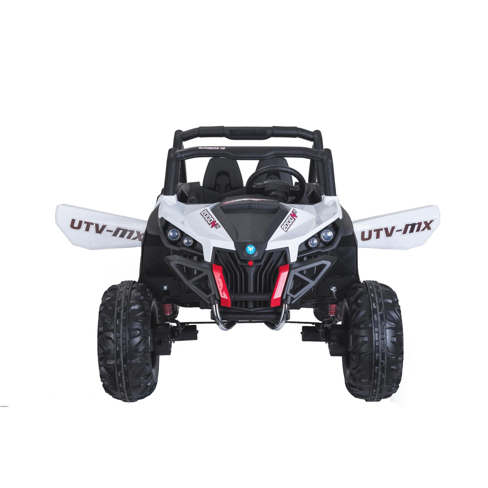 Masina electrica NOU RSX Alb, 4x4, 2x12V, rotile EVA, scaun larg cu ...