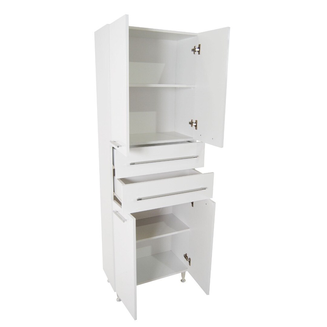 Soldat baie 4 usi si 2 sertare MDF vopsit alb lucios - 60cm - eMAG.ro