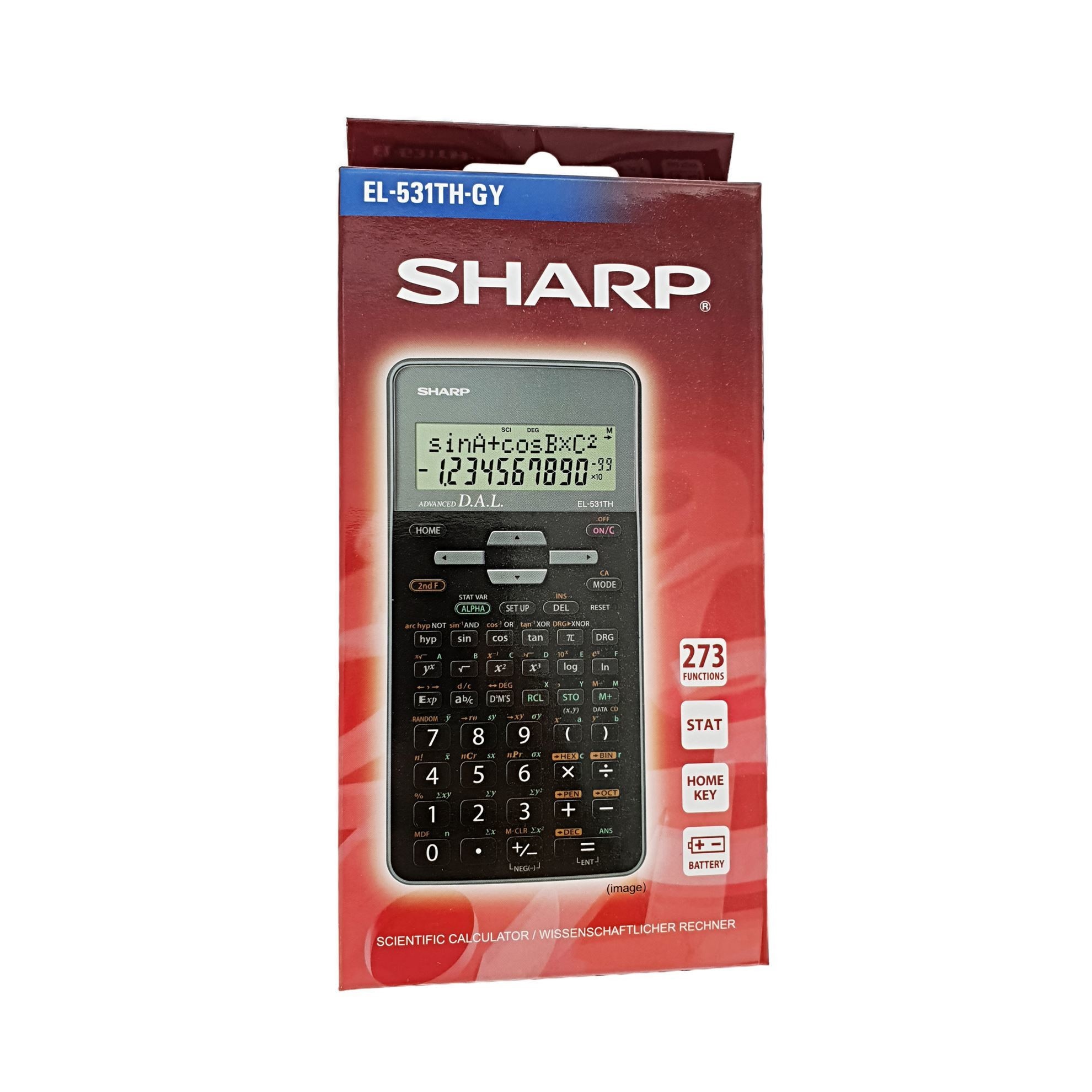 Sharp EL-531TH tudományos számológép, 273 funkció, 10 számjegy, 161x80x15mm, fekete/szürke - eMAG.hu