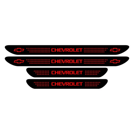 Set stickere praguri Chevrolet, negru - rosu, sticker decorativ - eMAG.ro