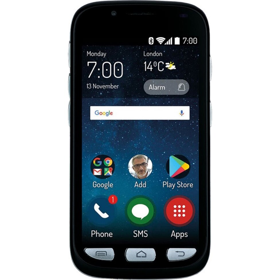 Telefon mobil MaxCom Smart MS459 Harmony, 16GB, 2GB RAM, Black + stand ...
