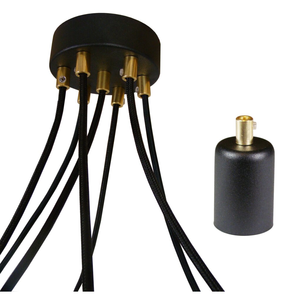 Lustra 101LIGHTS, Spider 5, Negru Mat z Mosiądzem E27 - eMAG.ro