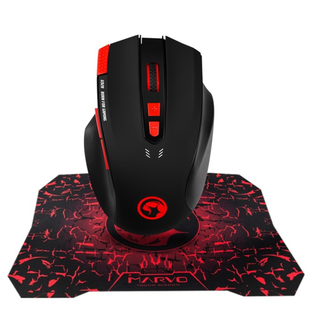 Mouse, Marvo, G928, Complet cu pad Marvo G1, Optic, 4000dpi, USB, 8 ...