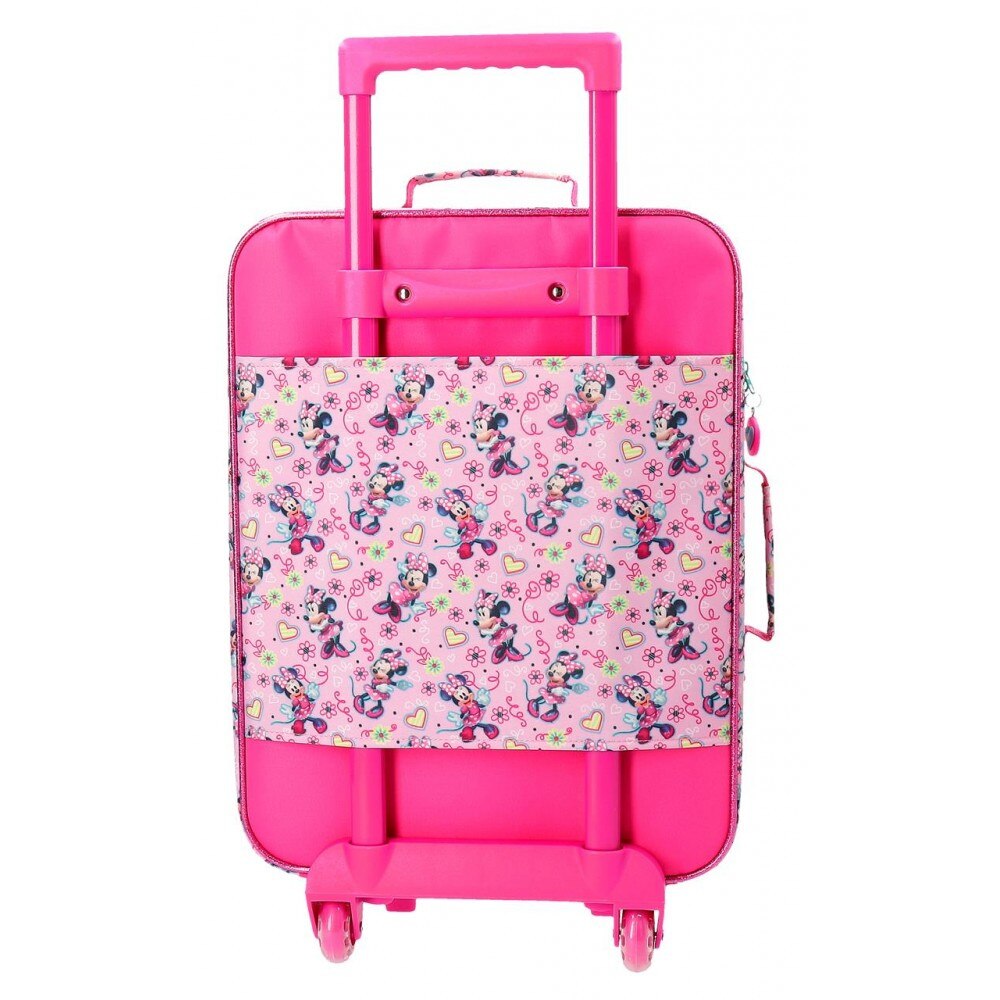 Troler textil 50 cm 2 roti Minnie Heart - eMAG.ro