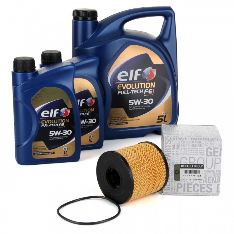 Pachet Revizie Renault Ulei motor Elf Evolution Full Tech FE 5W-30 7L ...