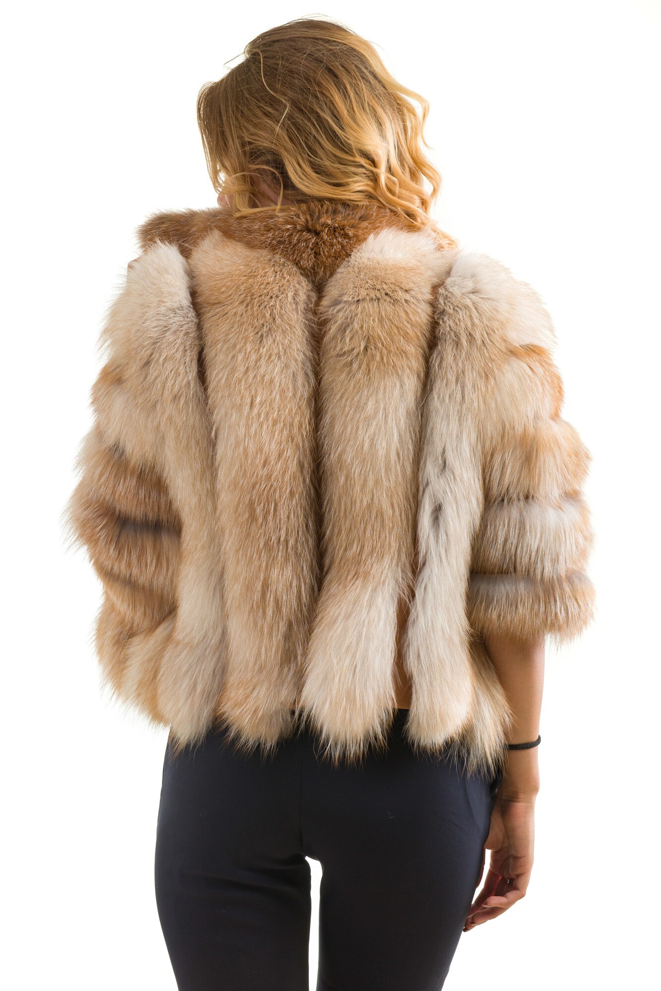 Haina de blana de vulpe polara, Carolina Design ,Caramiziu, L EU - eMAG.ro