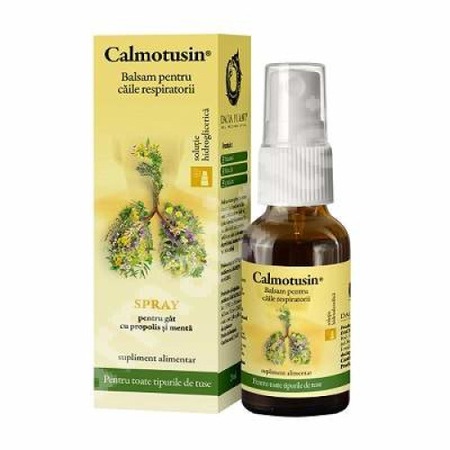 Spray Calmotusin pentru gat cu propolis si menta, 20 ml, Dacia Plant ...